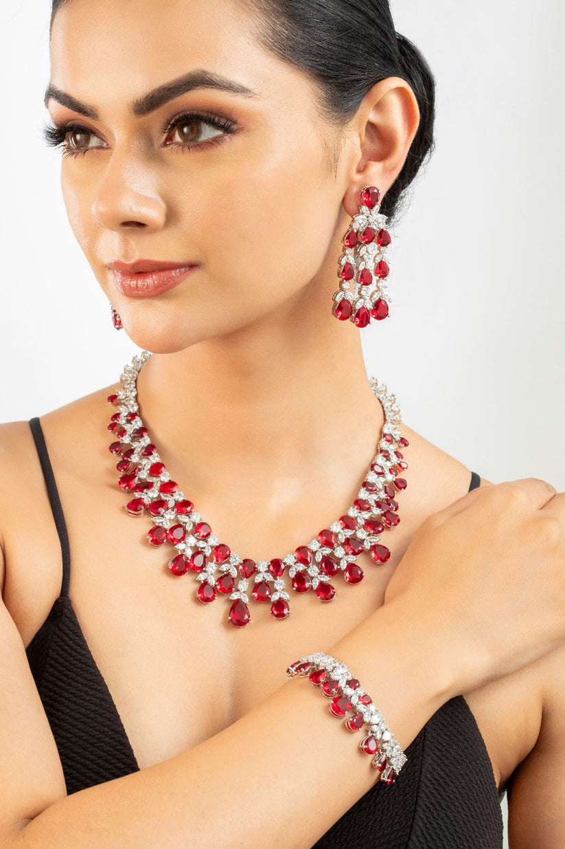 Necklace Set | Drape of Diamante – Soulaa